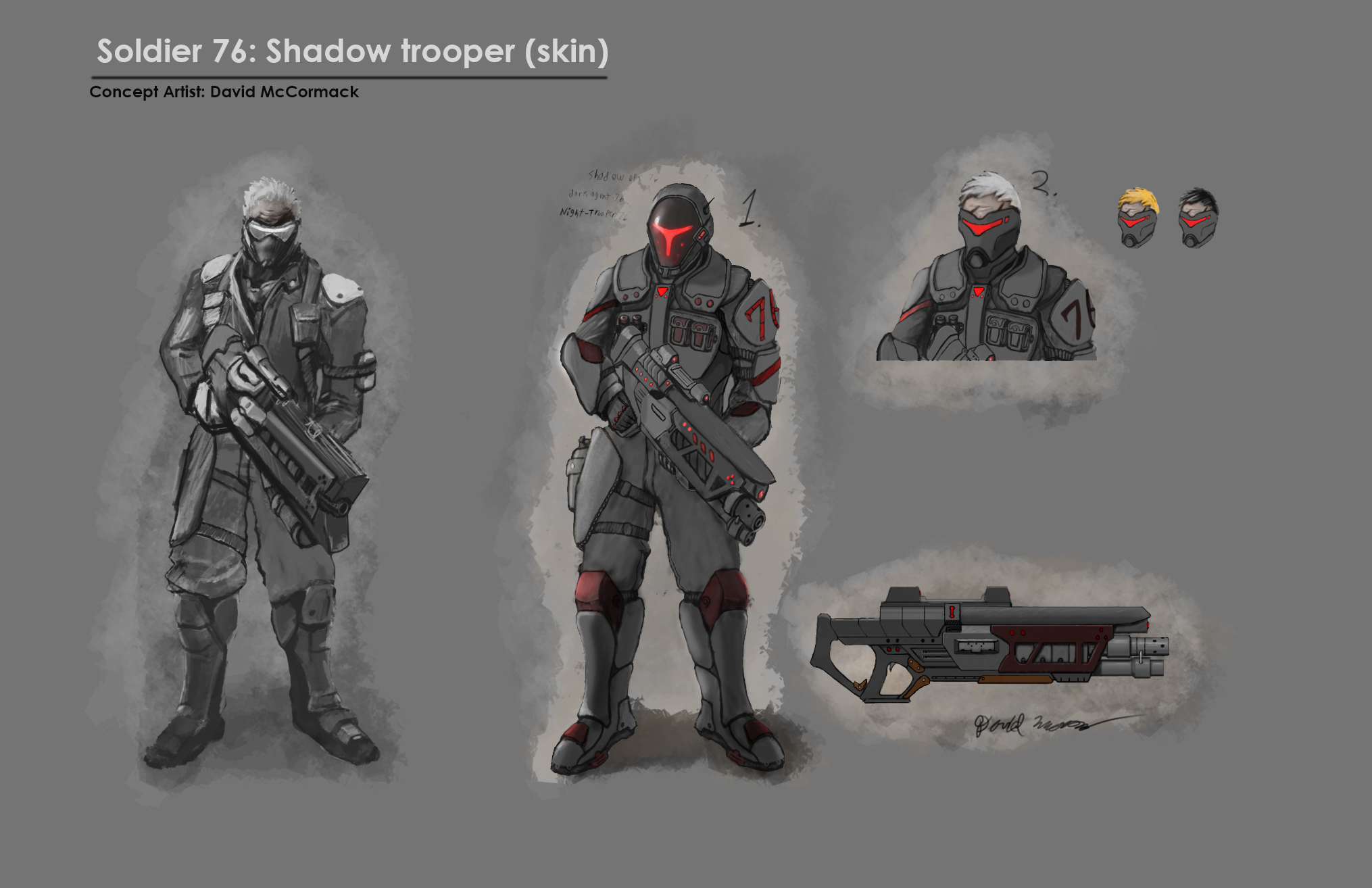 Soldier 76 Shadow Trooper Skin concept by David McCormack, aka Daverex | Scrolller