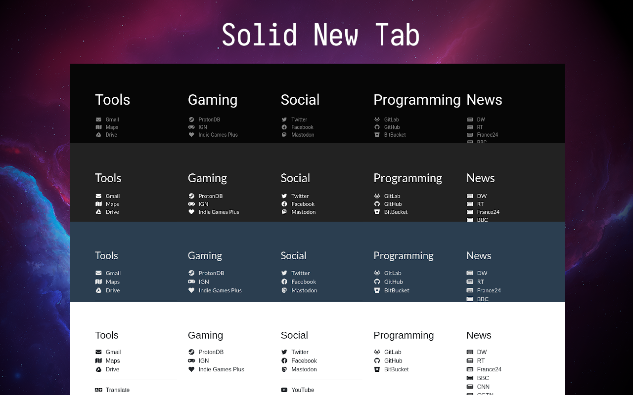 Solid New Tab (Customizable Chrome extension) | Scrolller