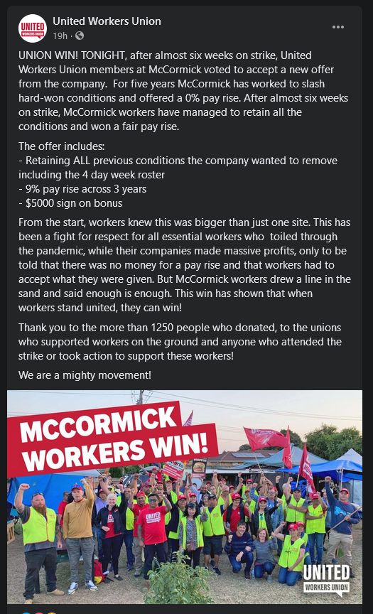 Solidarity to Australian workers | Scrolller