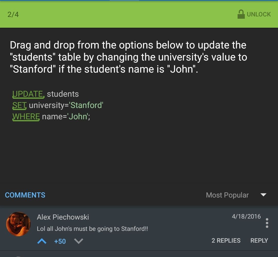Sololearn knows where to put it's Johns... | Scrolller