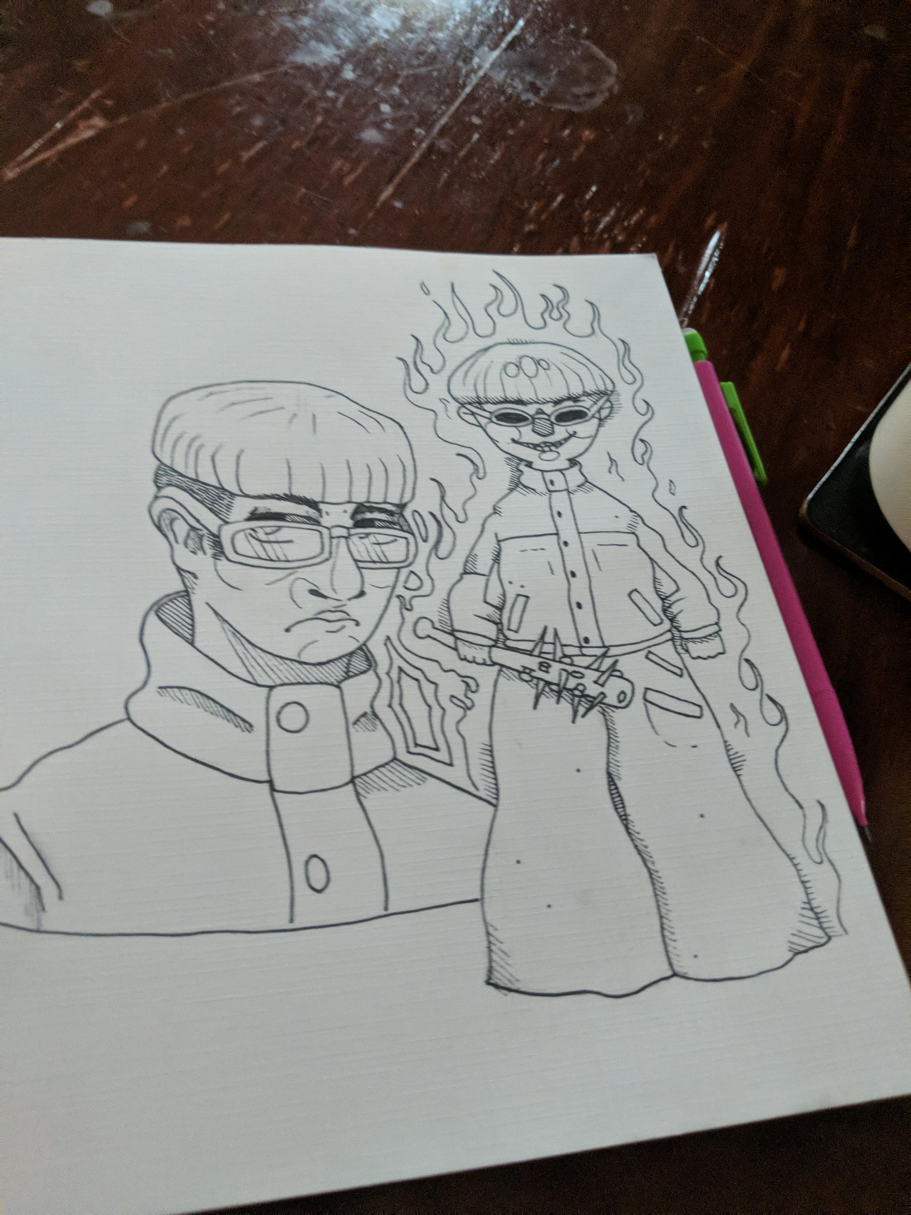 Some Oliver Tree fanart I still need to color!! I hope I don't ruin it ...