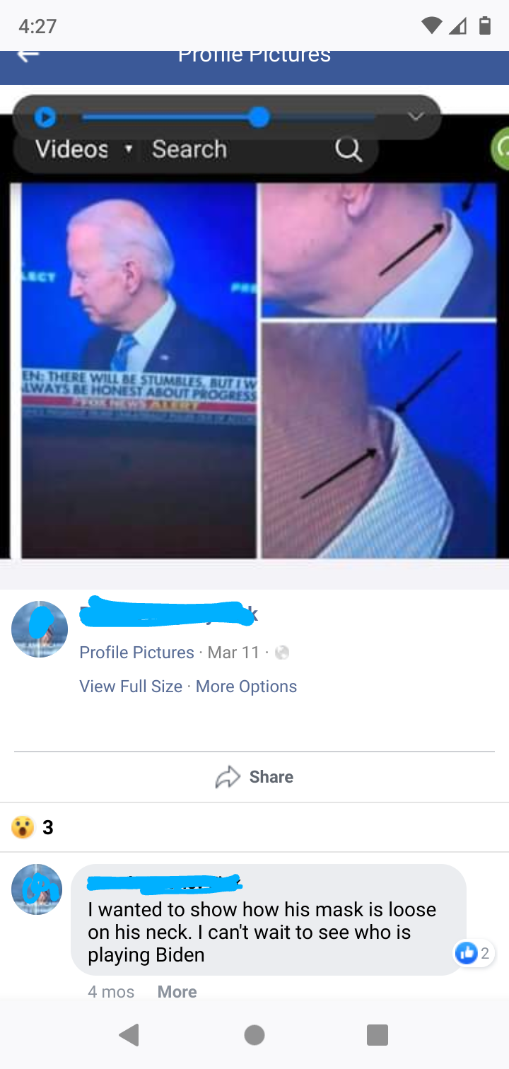 Someone is pretending to be Biden by wearing a Biden mask. Hmmmmmm..... | Scrolller