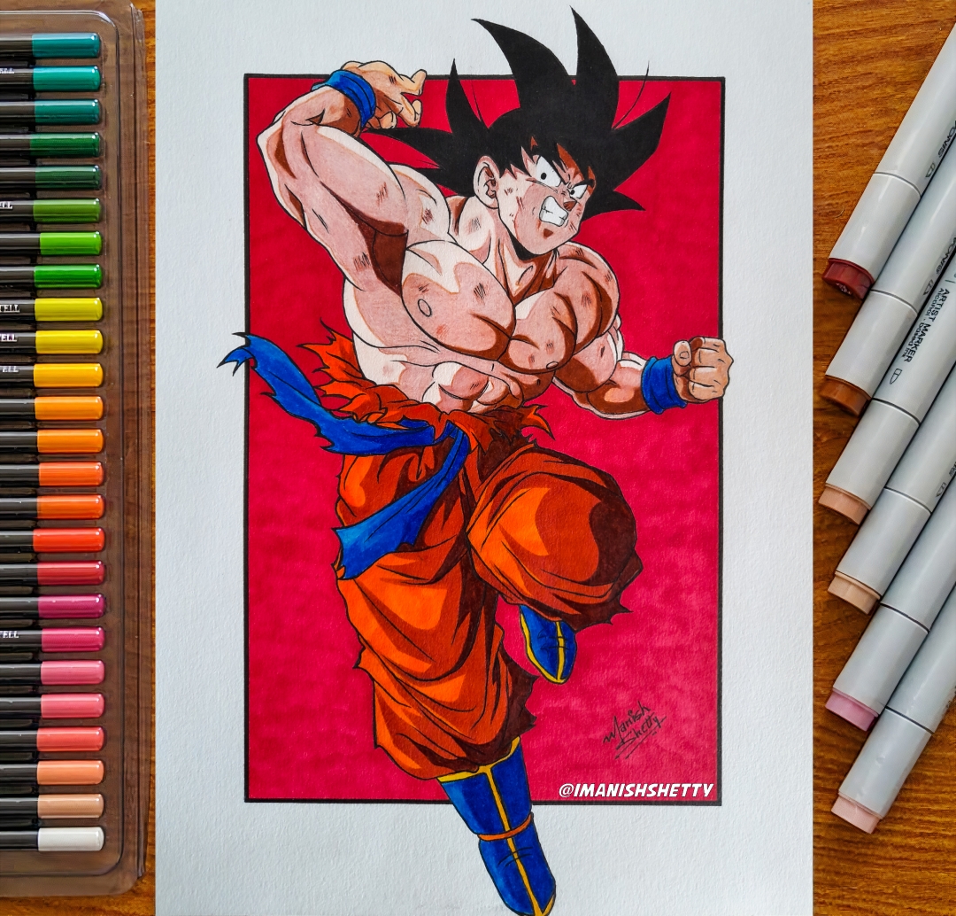 Son Goku Drawing completed 🐲 🏼 | Scrolller