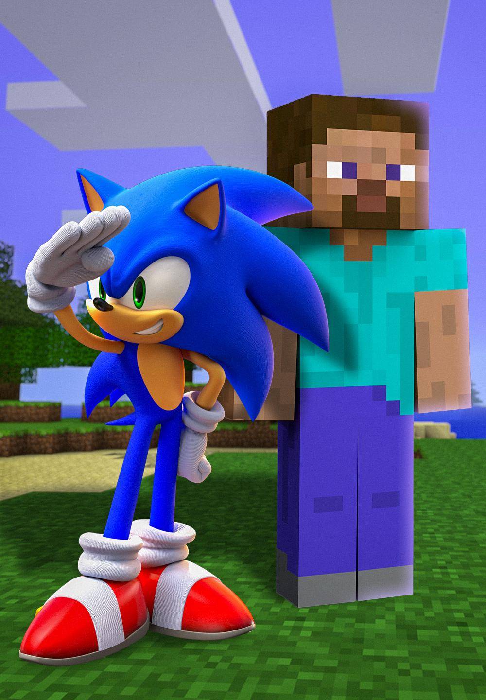 Sonic and Steve plot to destroy Mario (1812 colourised) | Scrolller