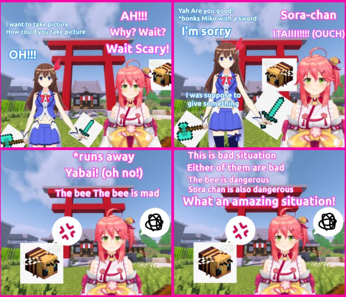 Sora chan Miko chan and the bee what an amazing situation | Scrolller