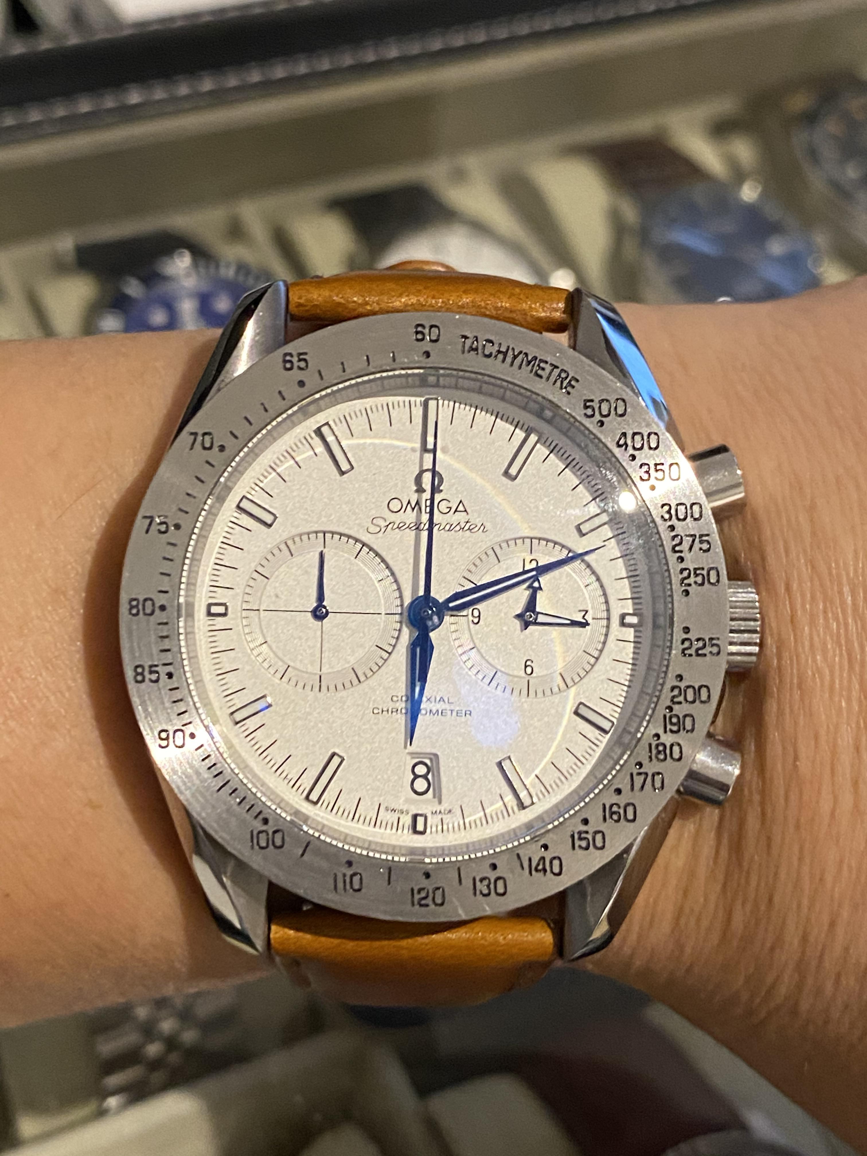 Speedmaster 57 titanium on leather | Scrolller