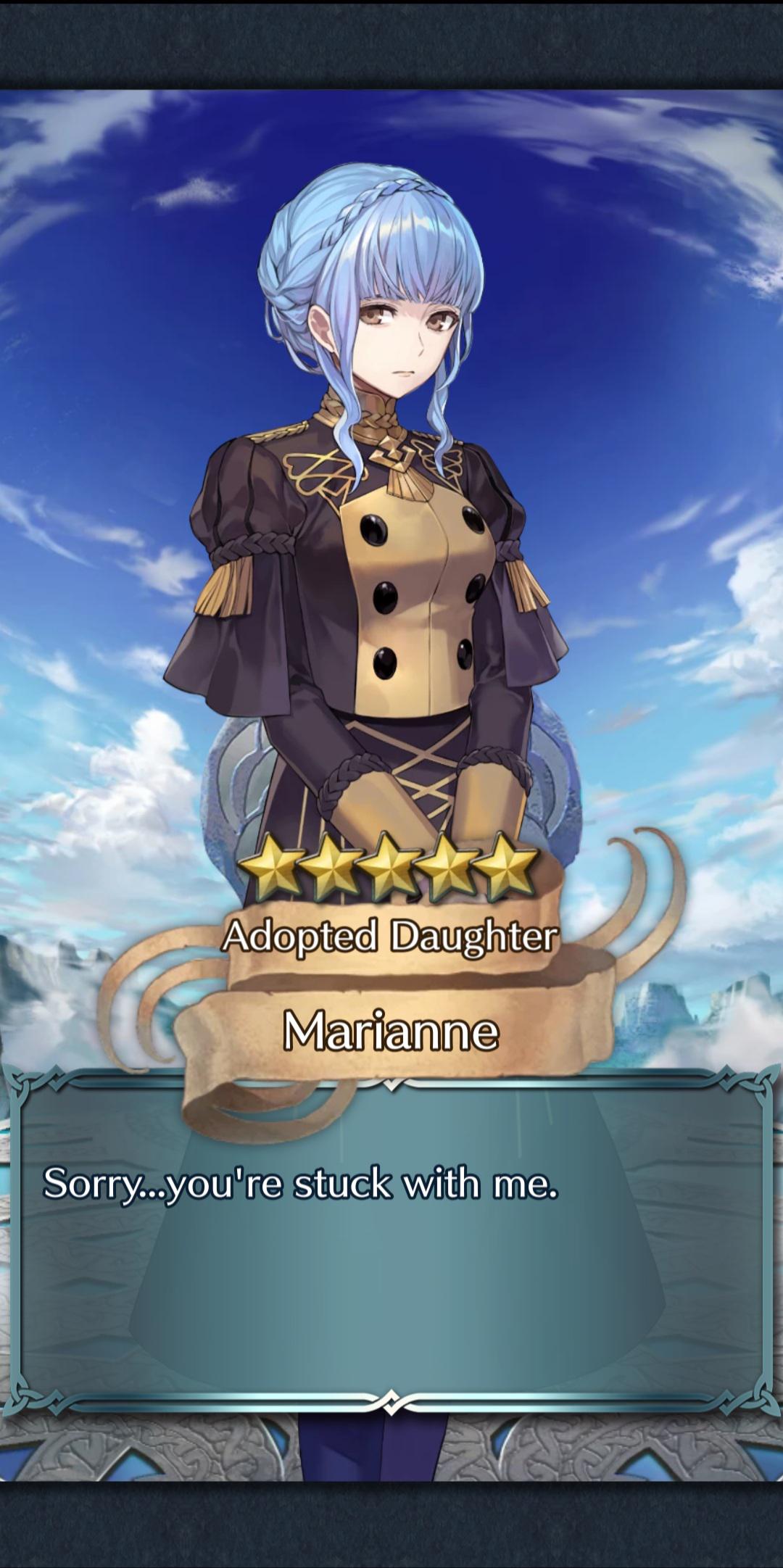 Spent literally all day grinding orbs but finally got the Best Girl Marianne