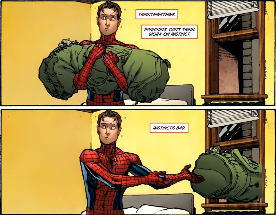 Spiderman panics | Scrolller