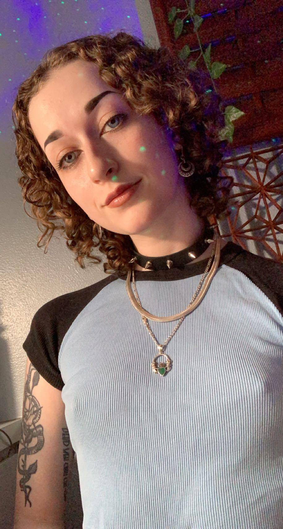 Spiked collar complimenting my hard nips | Scrolller