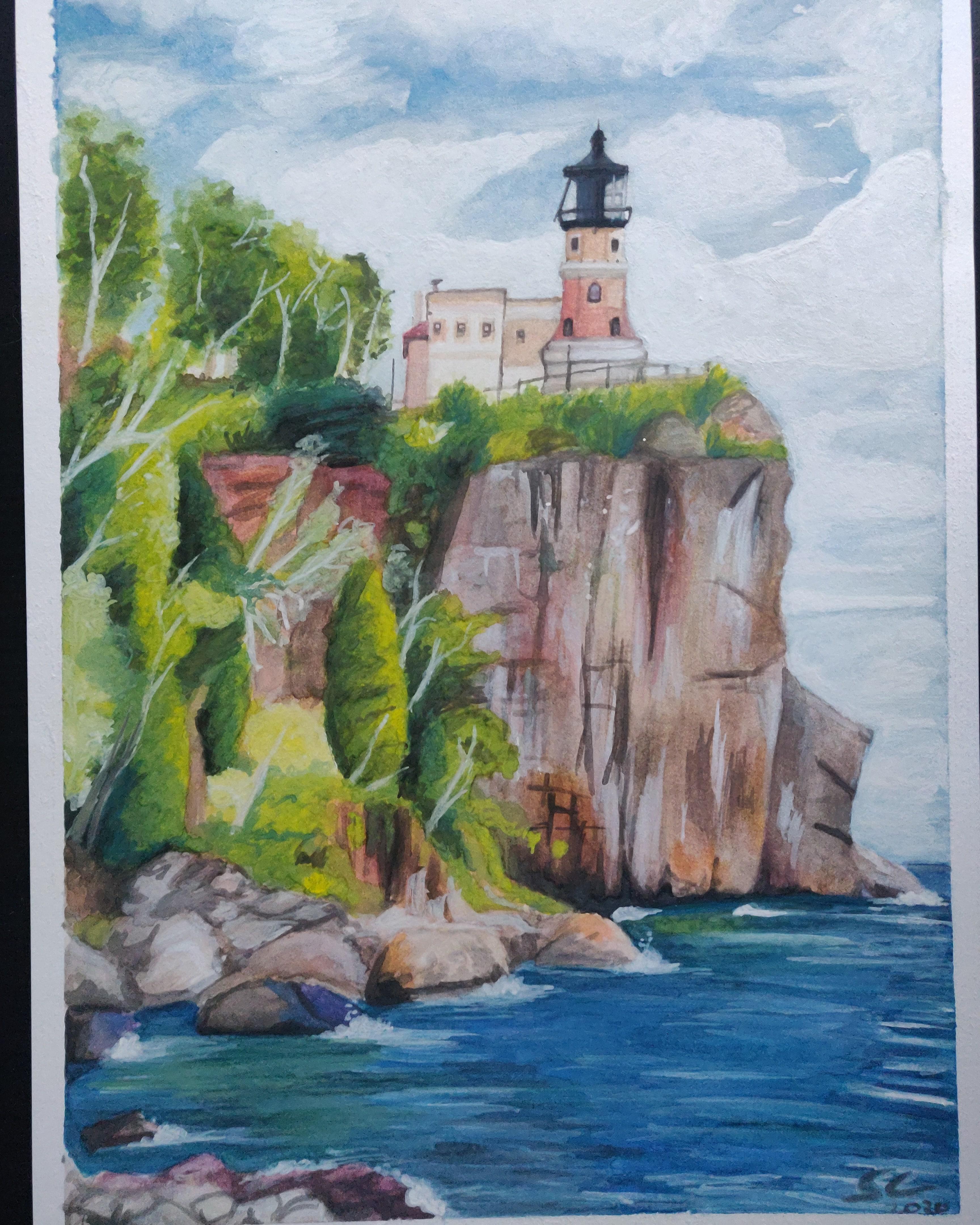 Split Rock MN, watercolor, me, 2020 | Scrolller