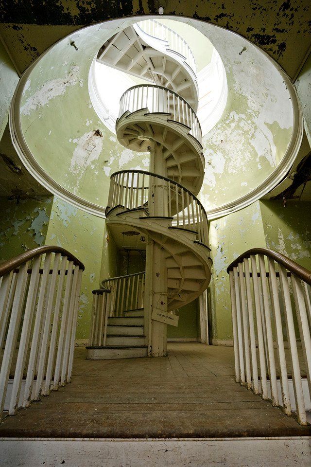 Stairs from an abandoned asylum in Virginia. [Literally crazy stairs] | Scrolller