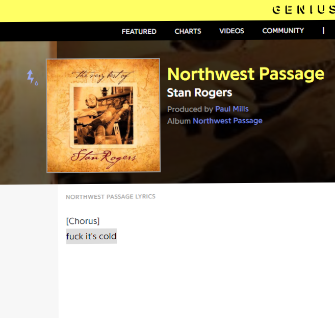 Stan Rogers - Northwest Passage | Scrolller