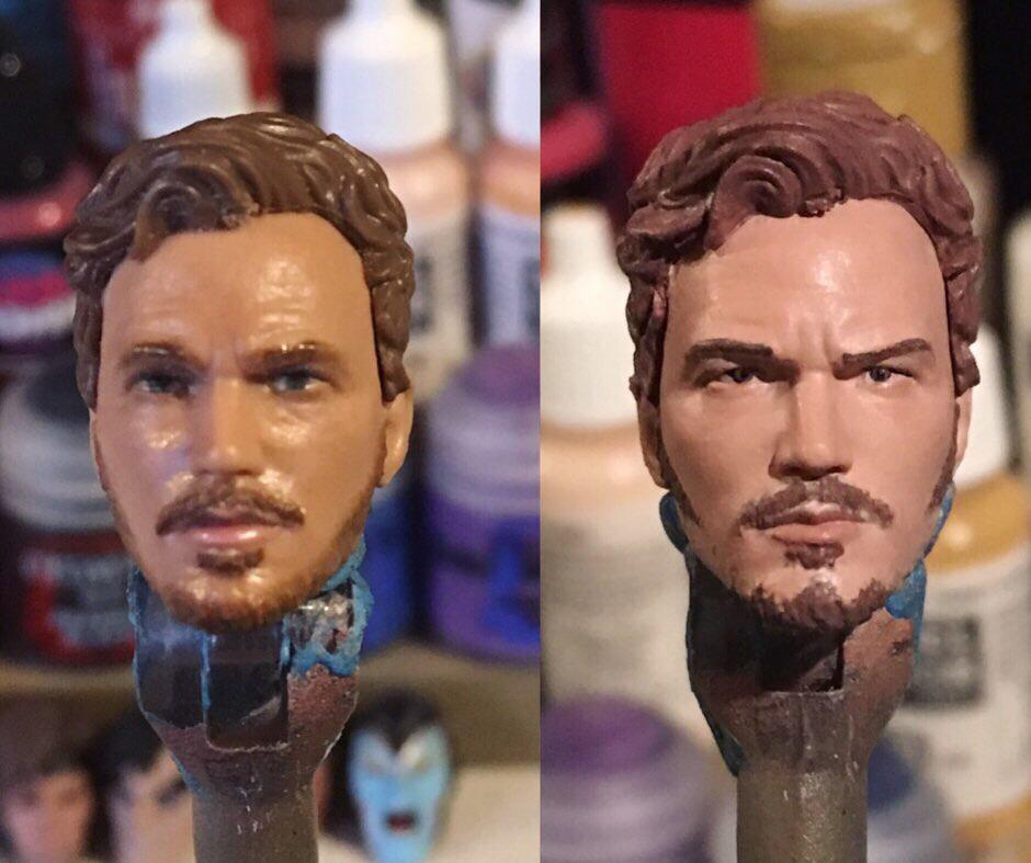 Star-Lord repaint (surprised how much likeness was in the sculpt after painting it) | Scrolller