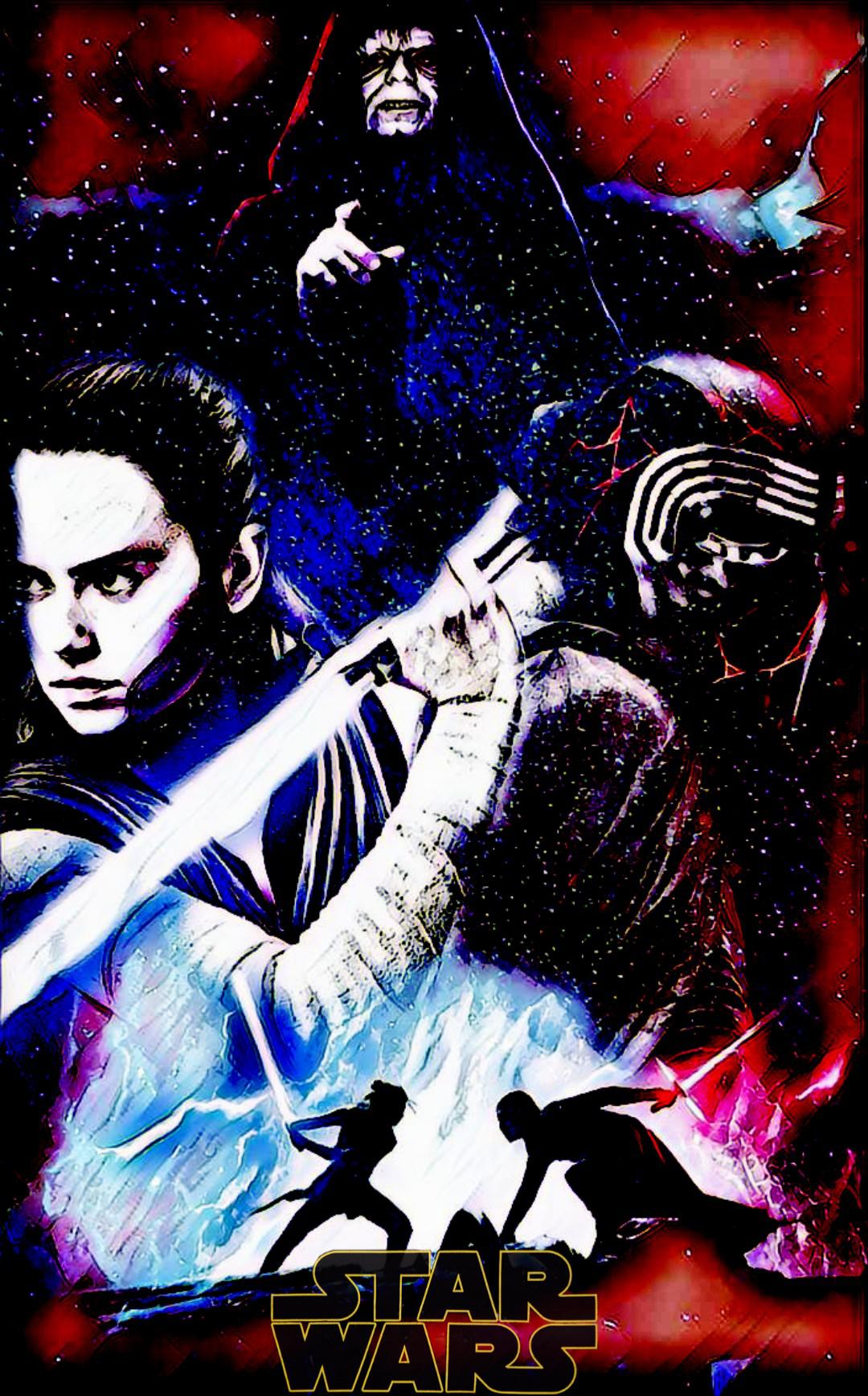 Star Wars Rise of Skywalker poster (Made with adobe photoshop mix, Adobe Lightroom and PICSART ...