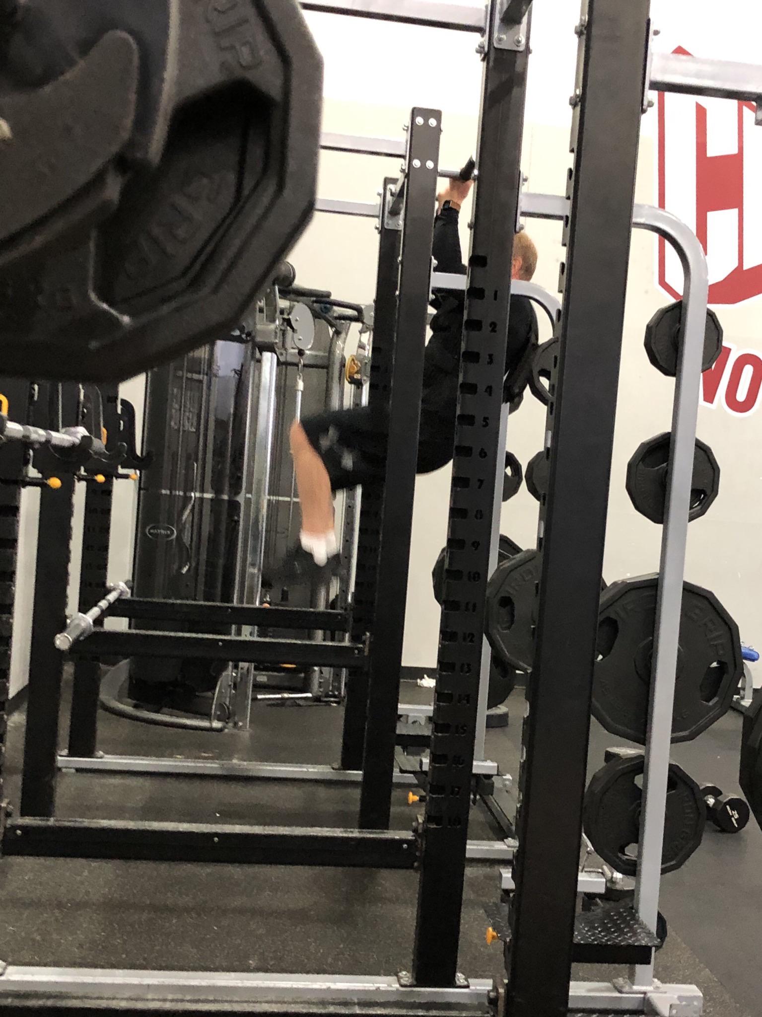 Start loading a bar in the squat rack, guy comes up and says he’s using it, proceeds to do only ...