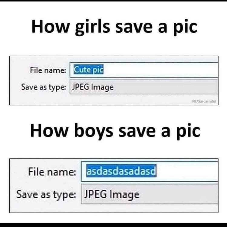 Yes cos saving a pic is definitely gendered | Scrolller
