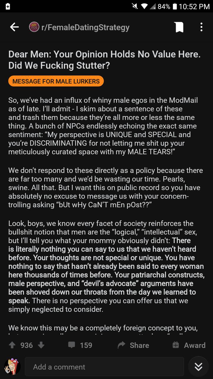 Stumbled upon through r/all. Equality huh? | Scrolller