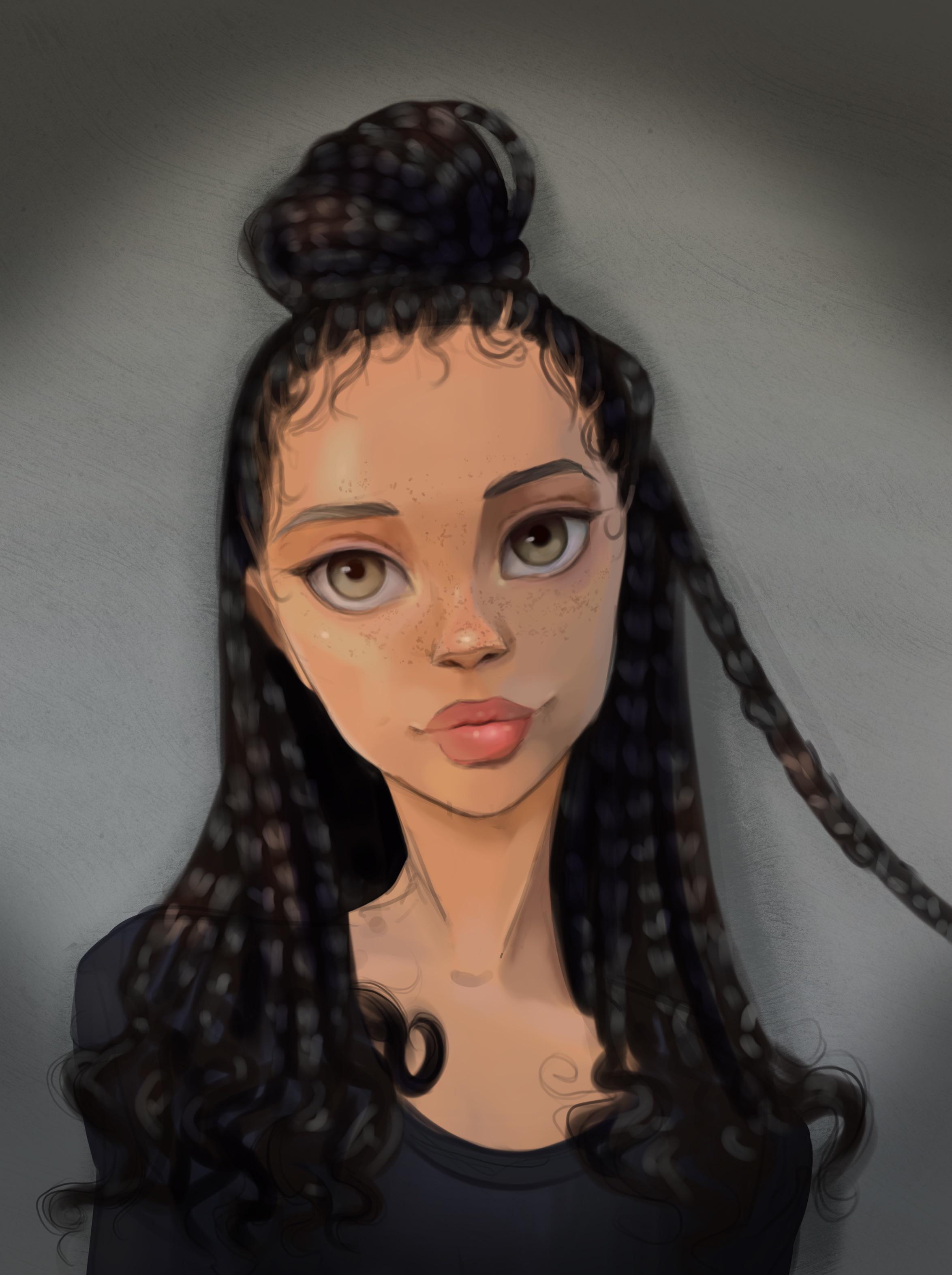 Stylized portrait study, mashkasart (me), digital, 2021 | Scrolller