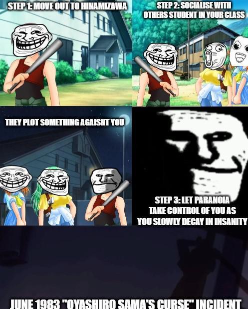 Surprised no one made a Trollface Incident about Higurashi | Scrolller