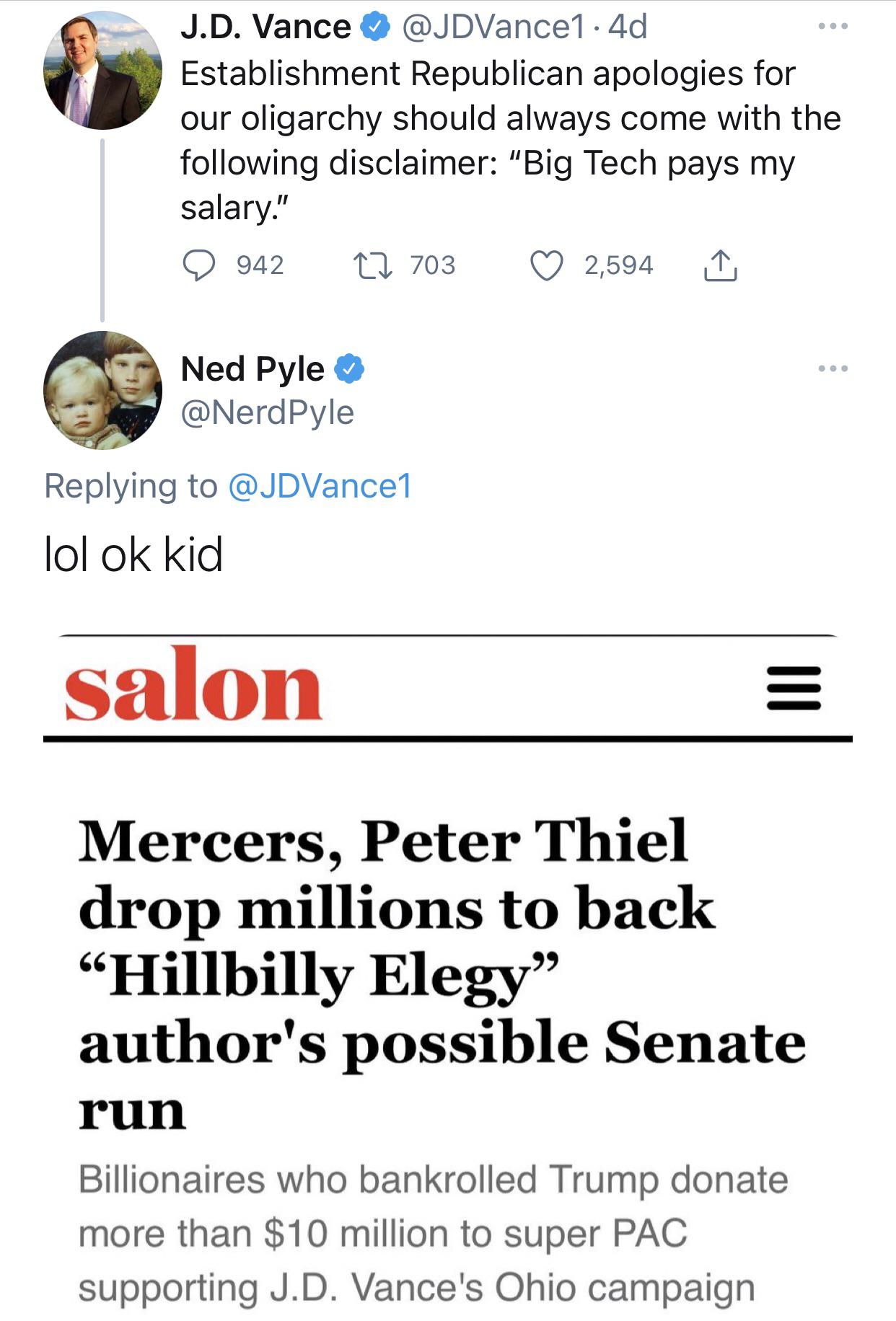 Tech billionaire-funded hillbilly | Scrolller