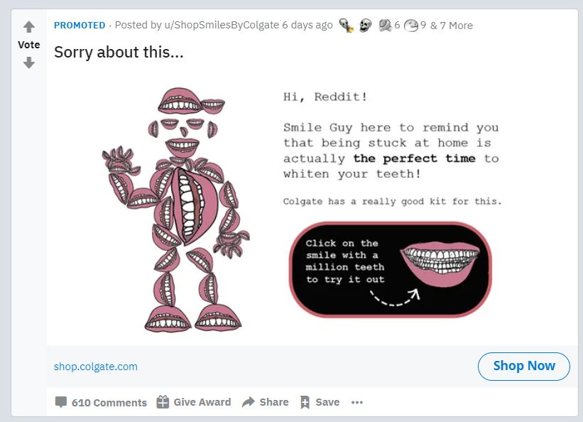 Technically not a commercial, but I HATE COLGATE MOUTH MAN | Scrolller