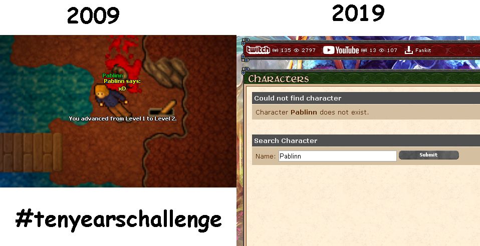 ten years challenge tibia style | Scrolller
