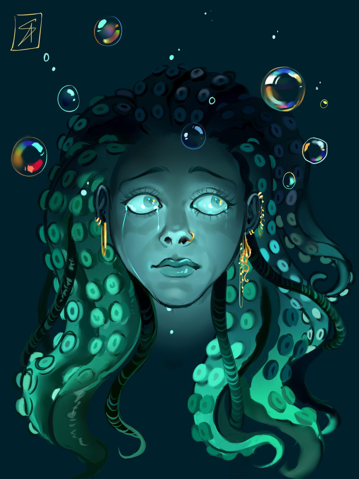 Tentacle girl, me, digitalart, 2021 | Scrolller