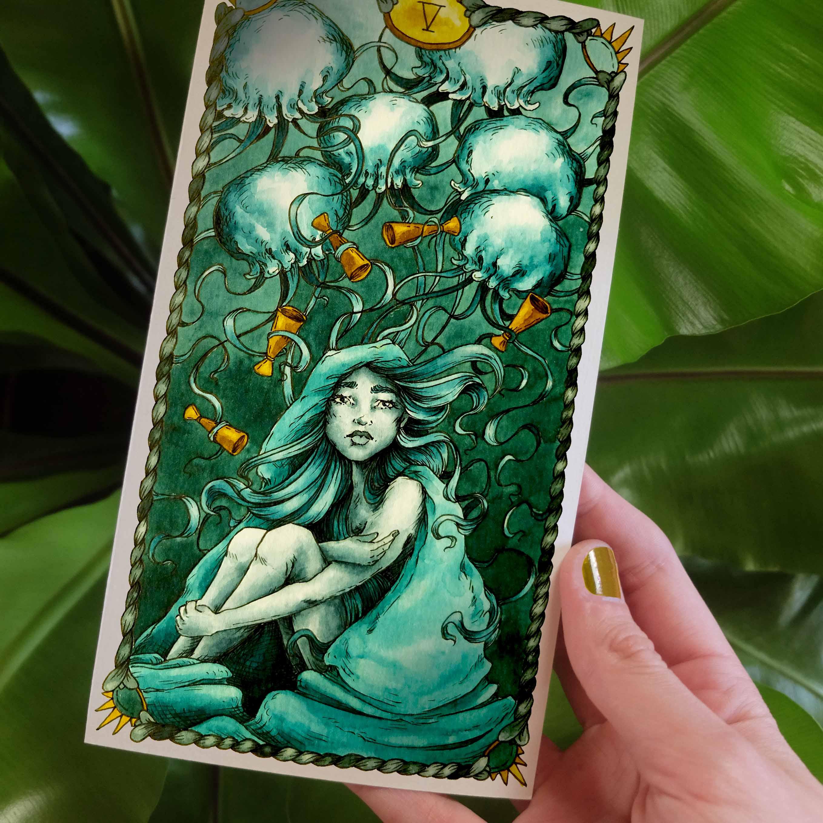 The 5 of Cups for my Moonshaped Monday tarot deck. | Scrolller