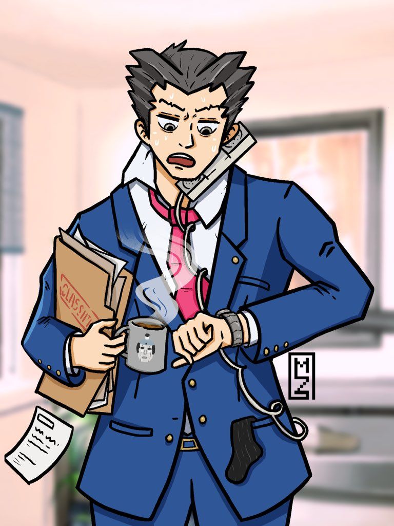 The Ace is late! (Phoenix Wright fan art!) | Scrolller