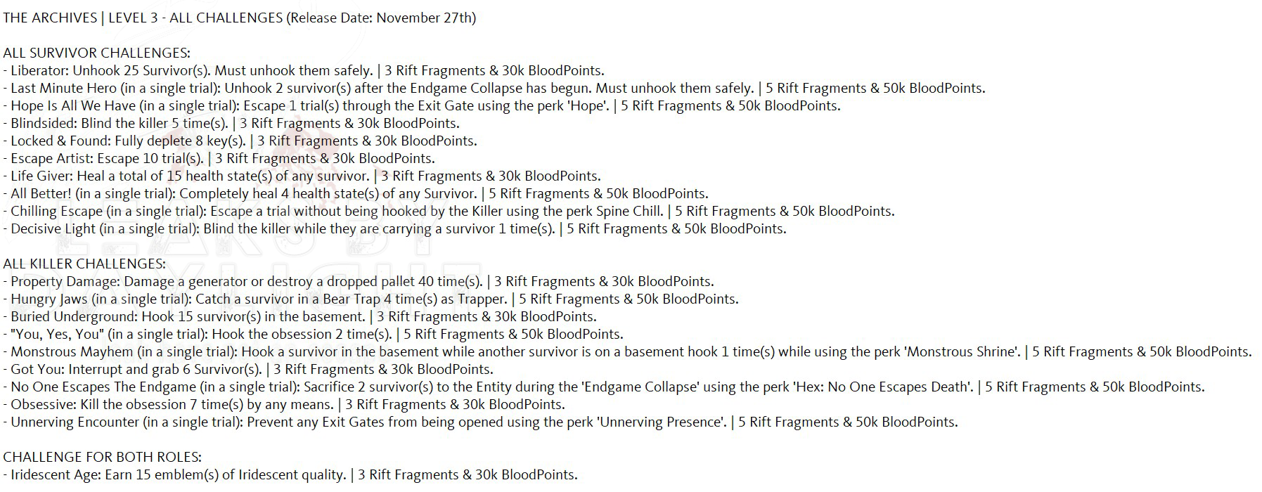 The Archives | Level 3 - All Challenges (Release Date: November 27th) | Scrolller