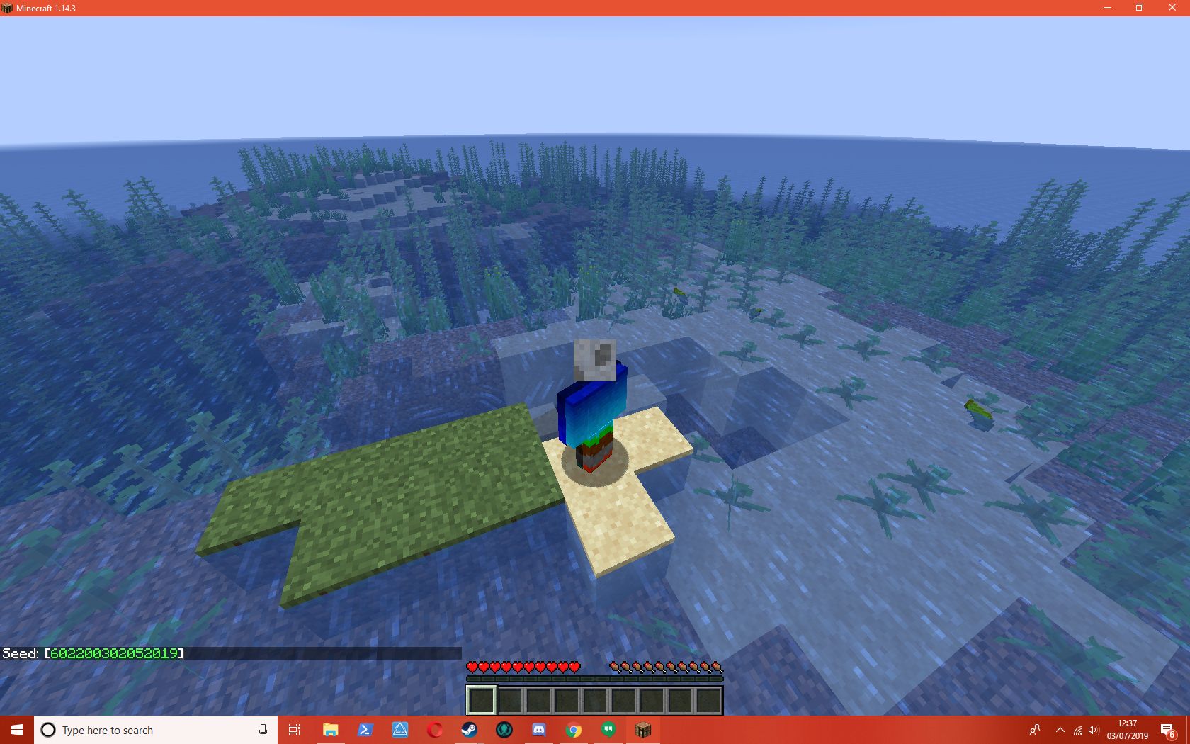 The best island you'll ever see! Thanks Minecraft, very cool. (There's nothing on the other side ...