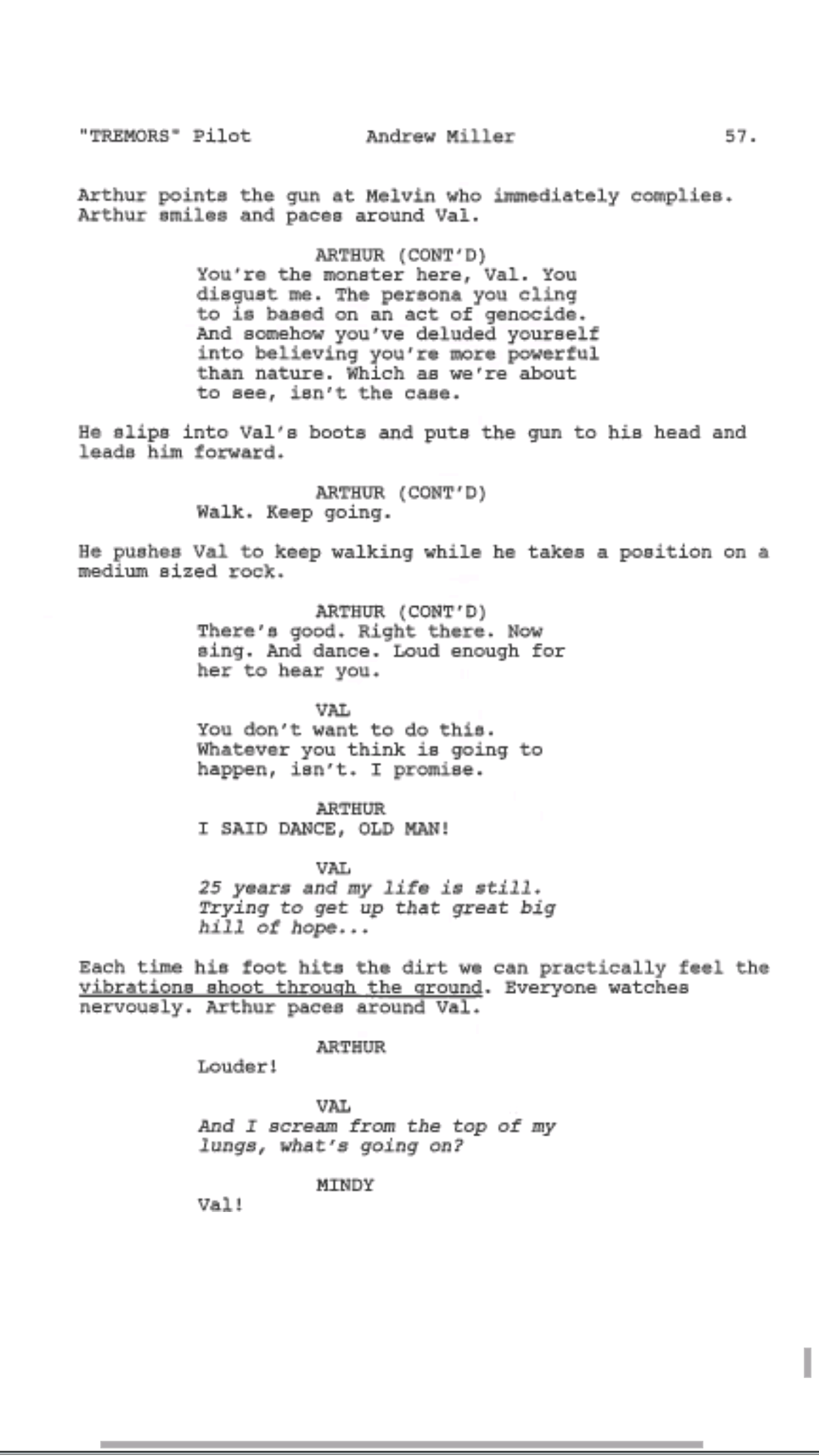 The best page from Kevin Bacon's unaired Tremors Pilot | Scrolller