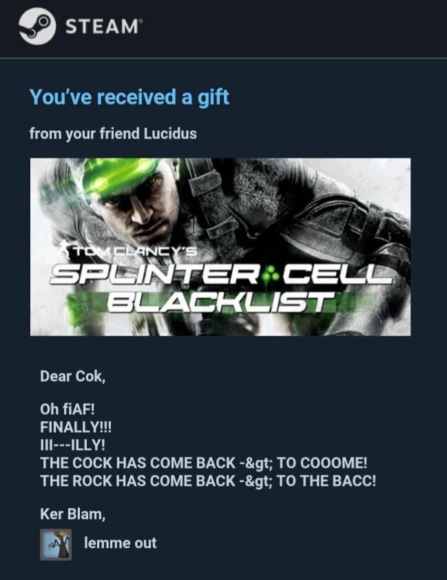 The best Steam gift message | Scrolller