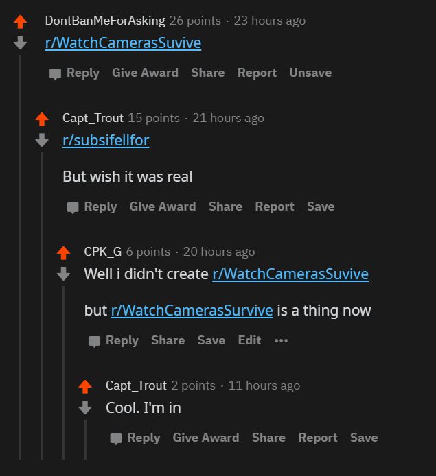 The birth of r/WatchCamerasSurvive | Scrolller
