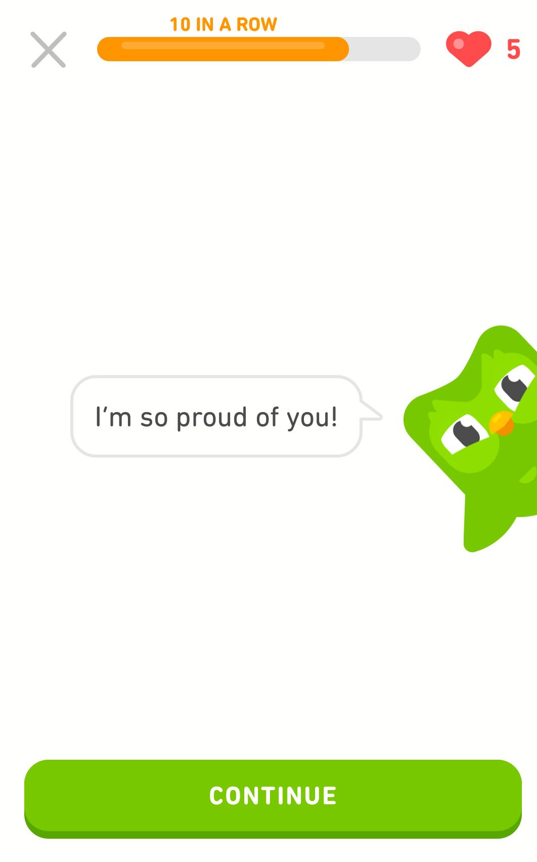 The Duolingo owl is officially more supportive than my parents. I'll totally take it though 😂 ...