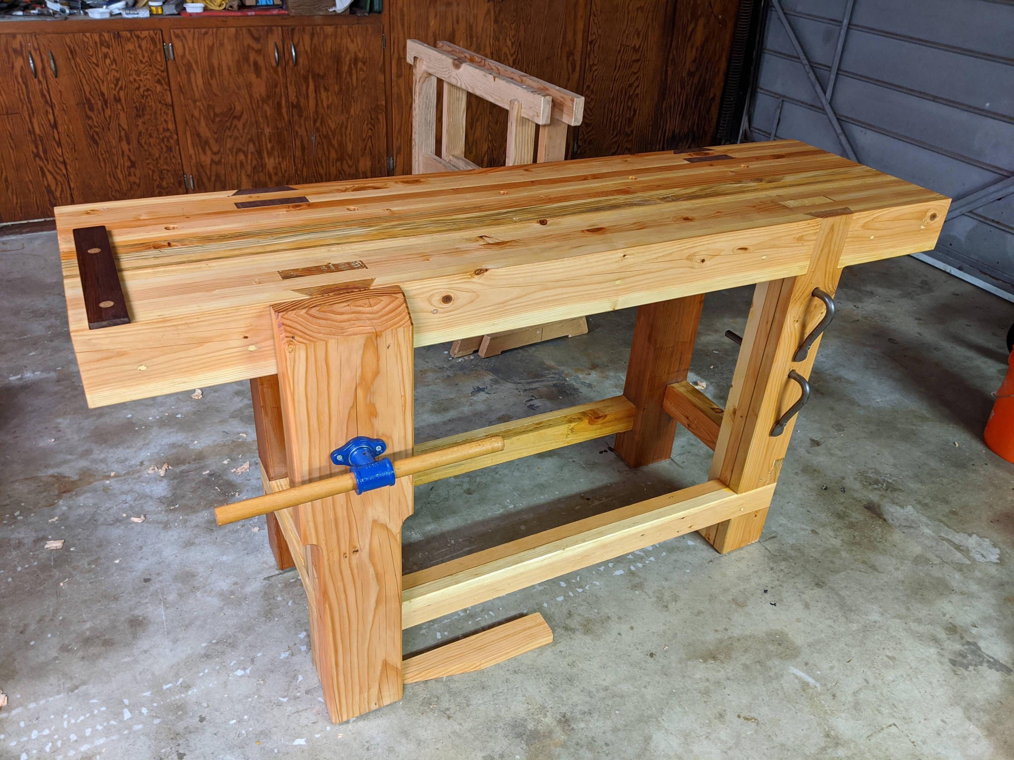 The fully dressed salvage lumber roubo workbench | Scrolller