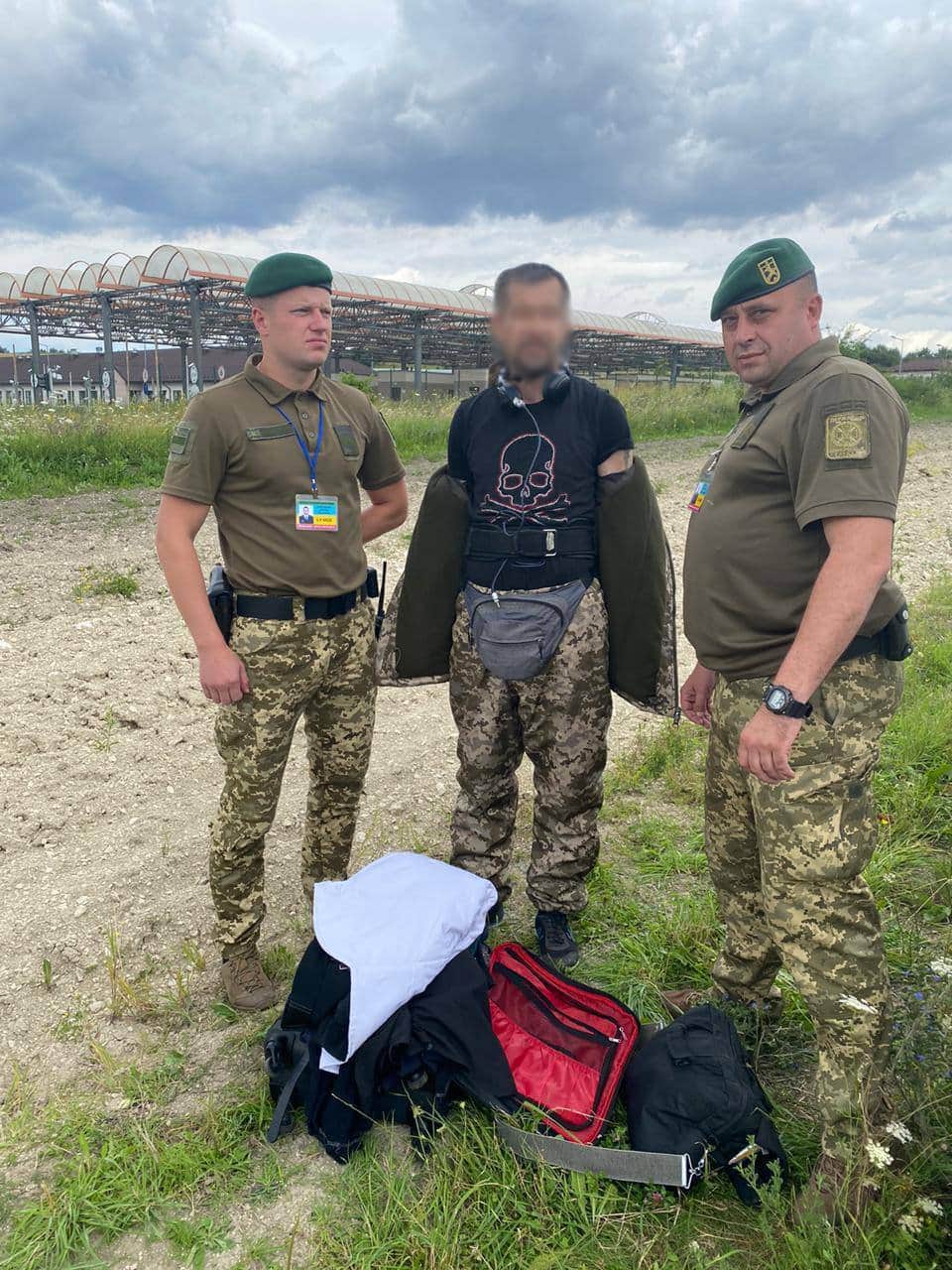 The guy wearing a fake uniform and trying to cross the border, caught by border control. | Scrolller