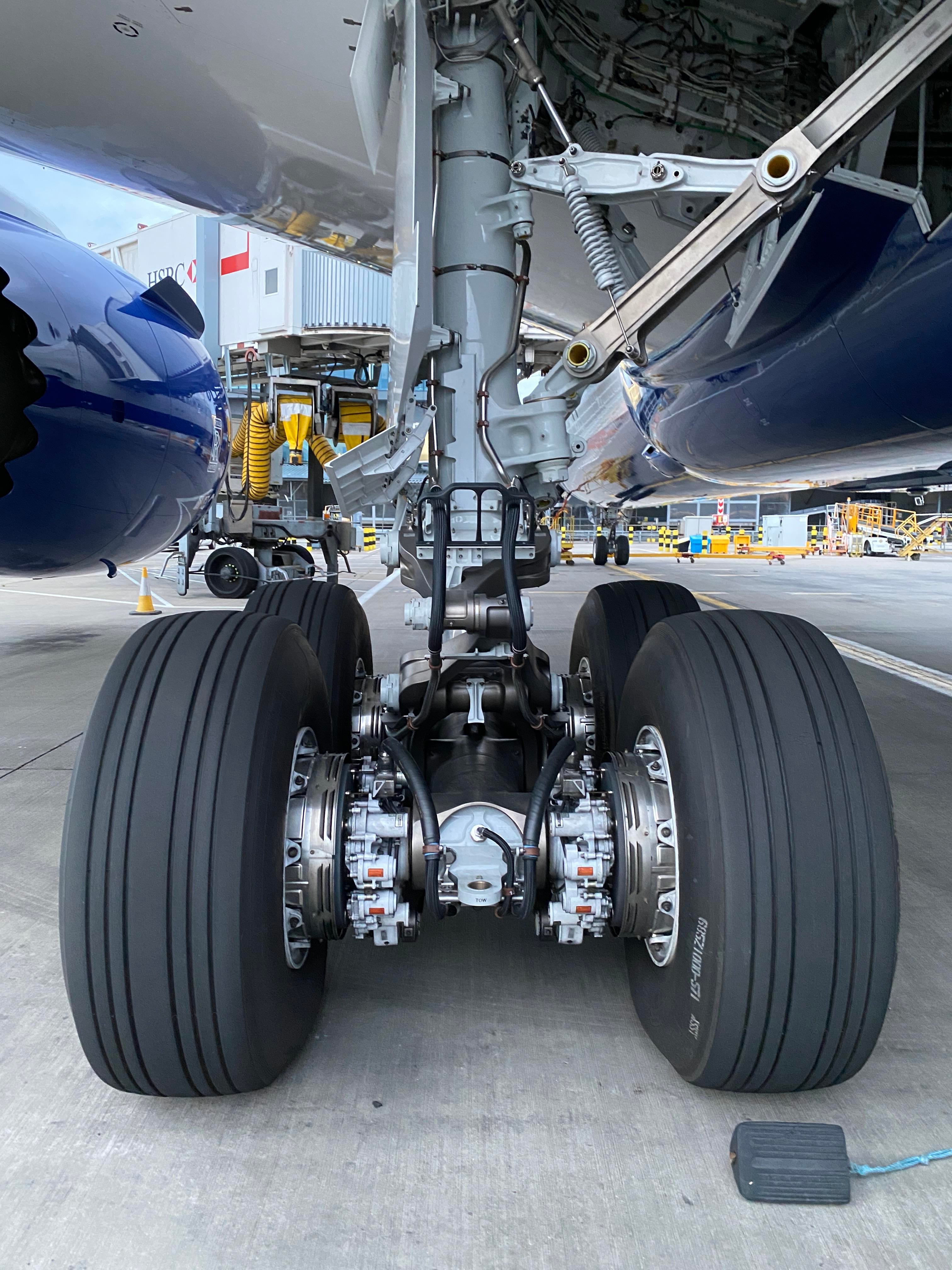 The landing gear of a Boeing 787. | Scrolller