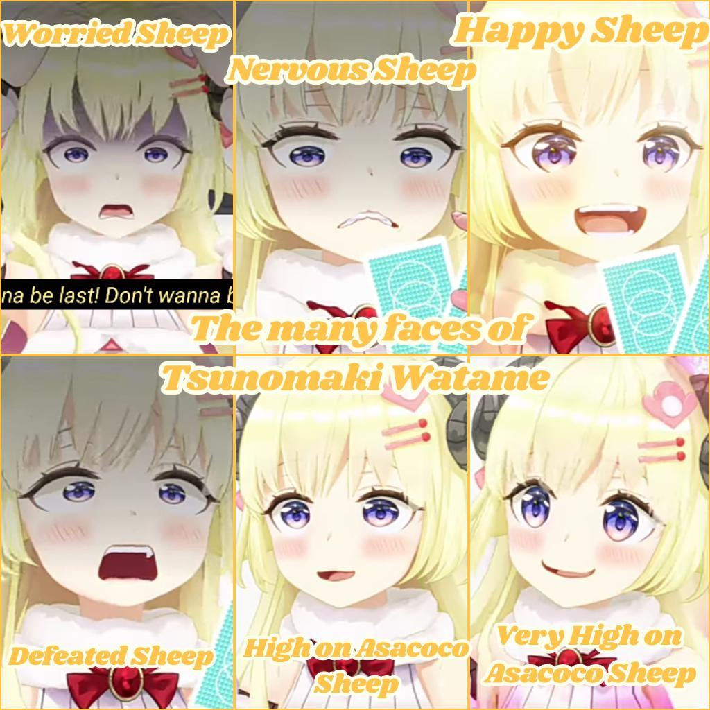 The many faces of Tsunomaki Watame | Scrolller