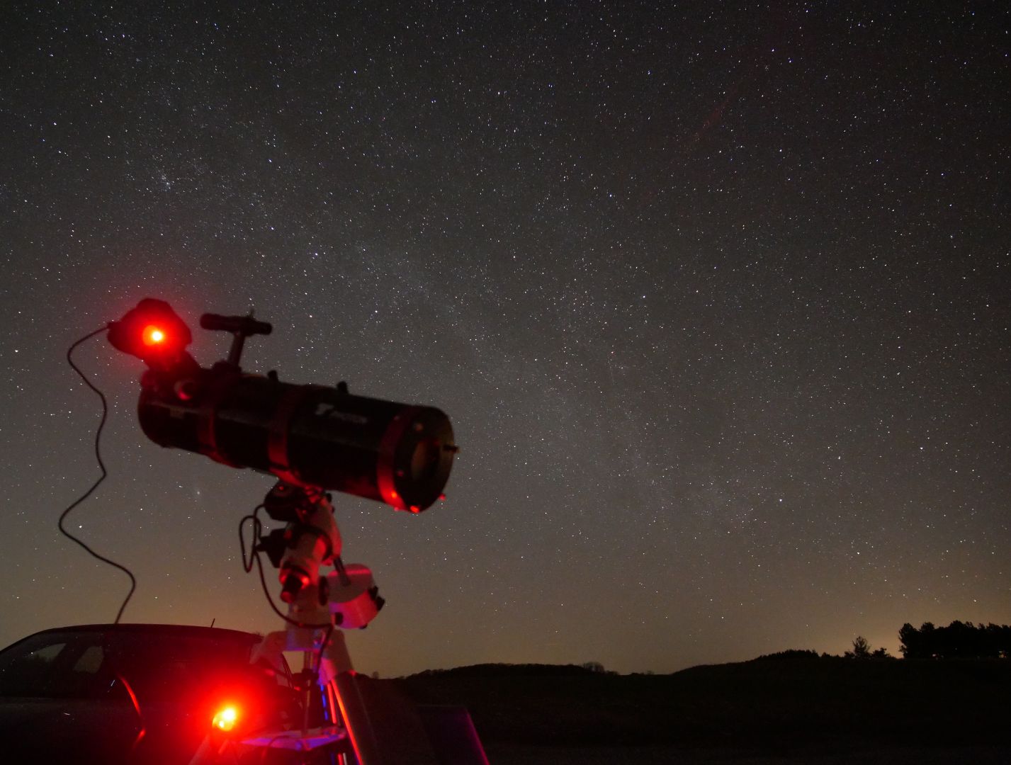 The Milky Way behind my telescope from last night | Scrolller