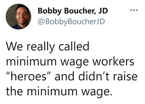 The minimum wage workers called "heroes" but... | Scrolller