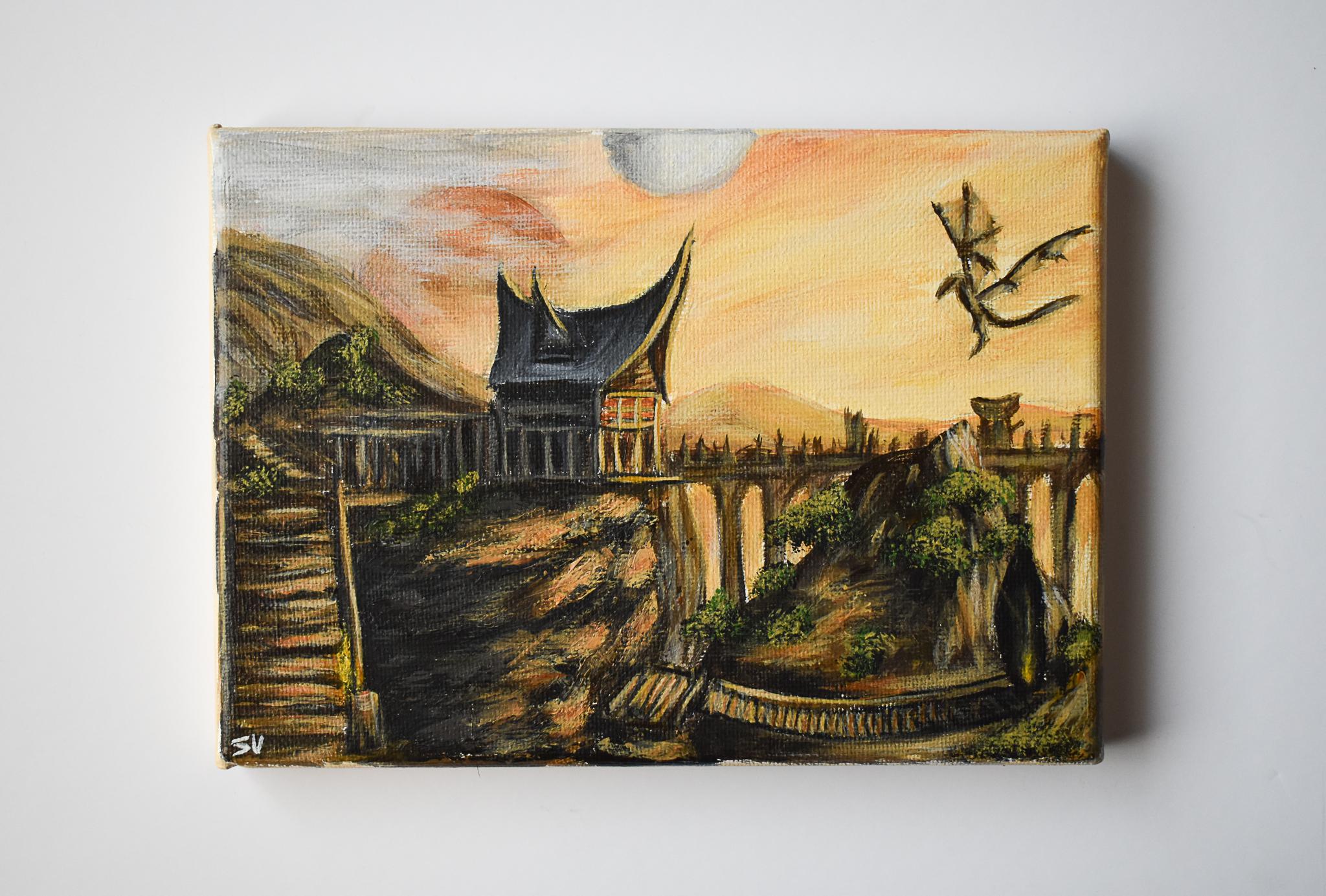 The Northern Elsweyr loading screen from ESO! - Painted by me. | Scrolller