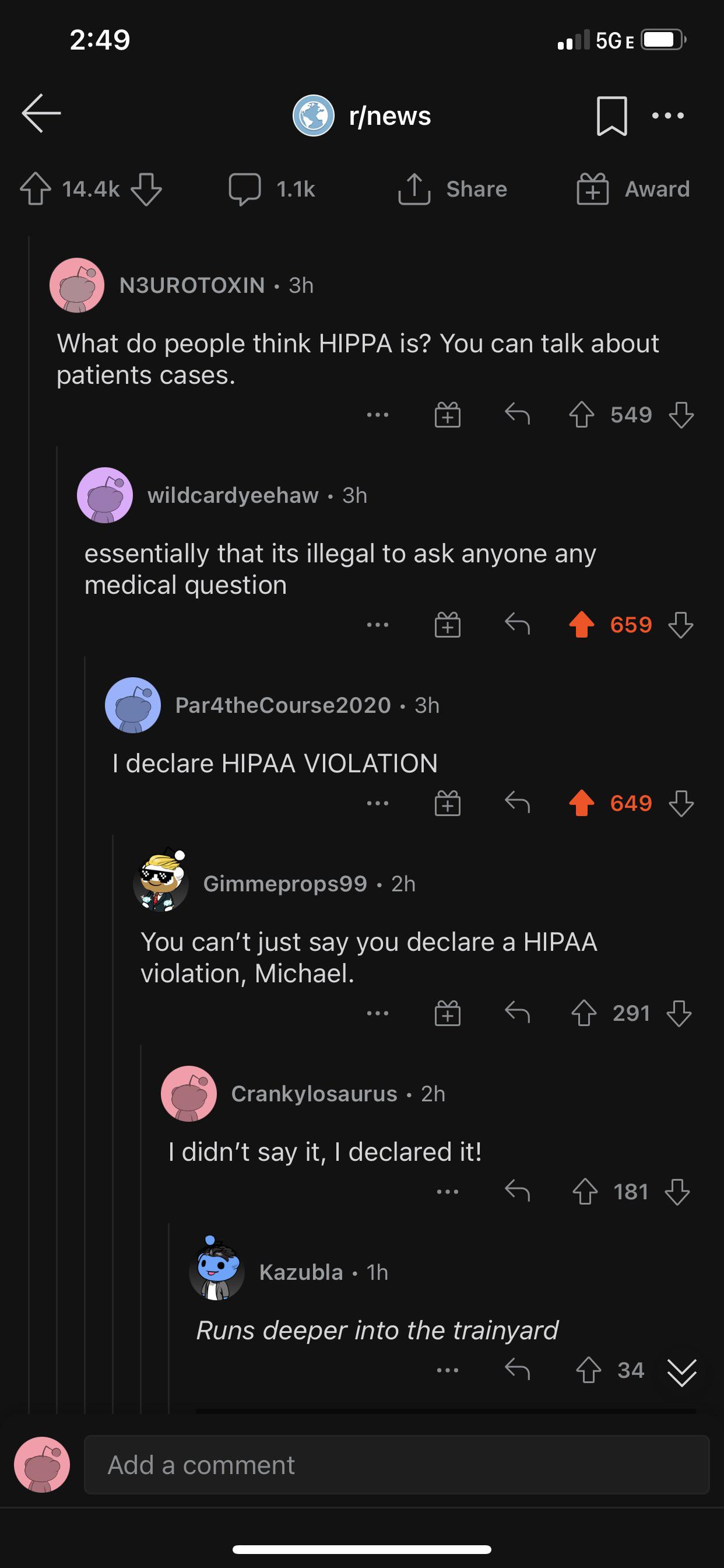 The nuances of a HIPAA violation. | Scrolller