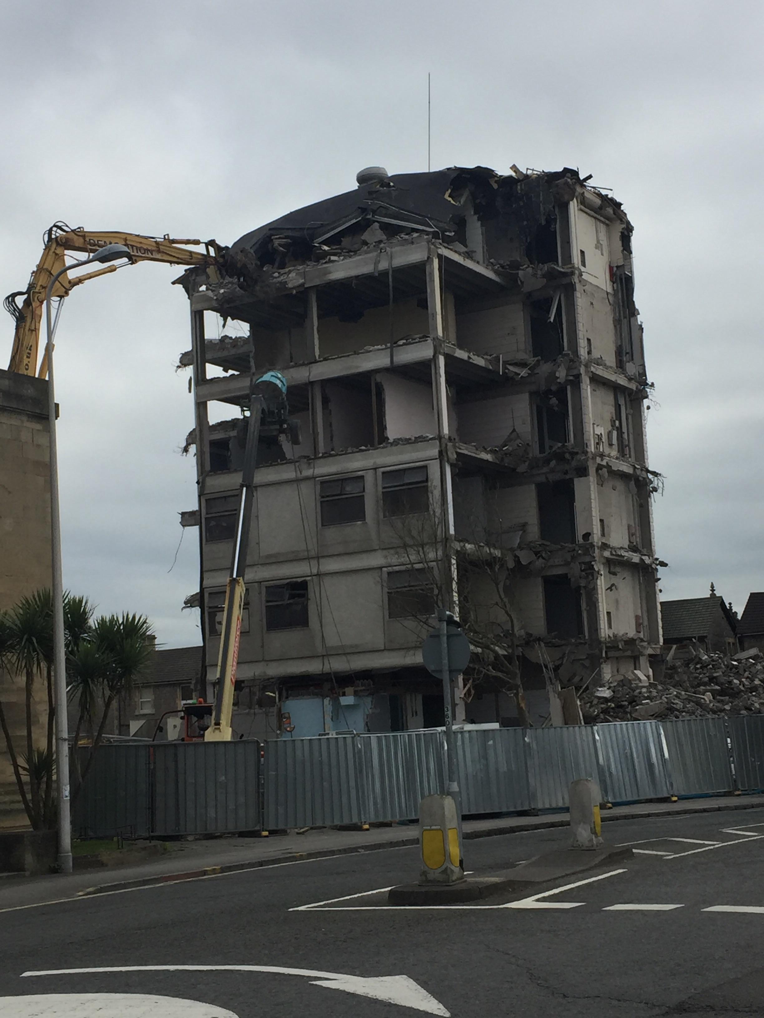 The old police station. Walked past half an hour ago and now it's just a pile of rubble | Scrolller