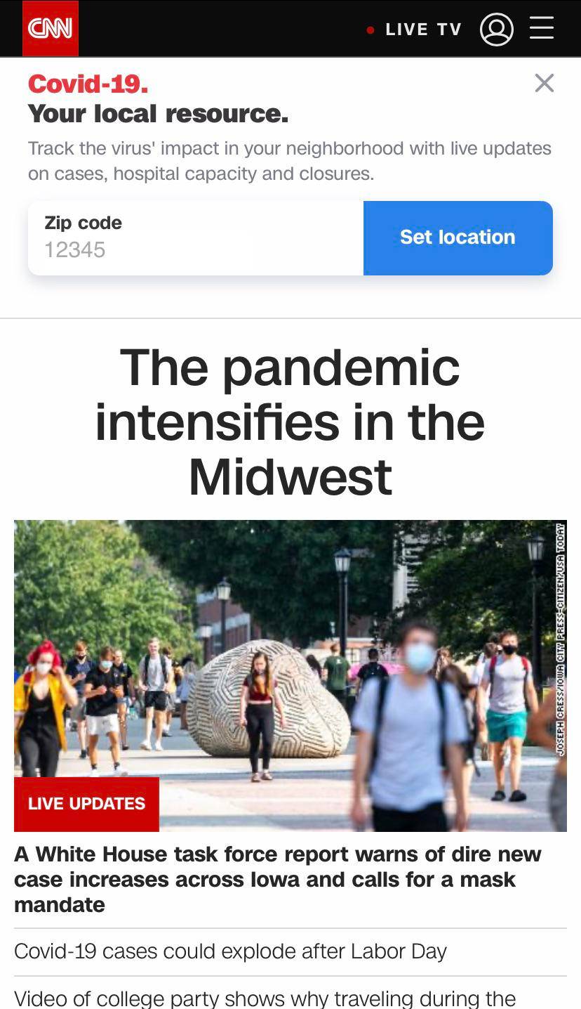 The Pentacrest made the front page of CNN today. | Scrolller