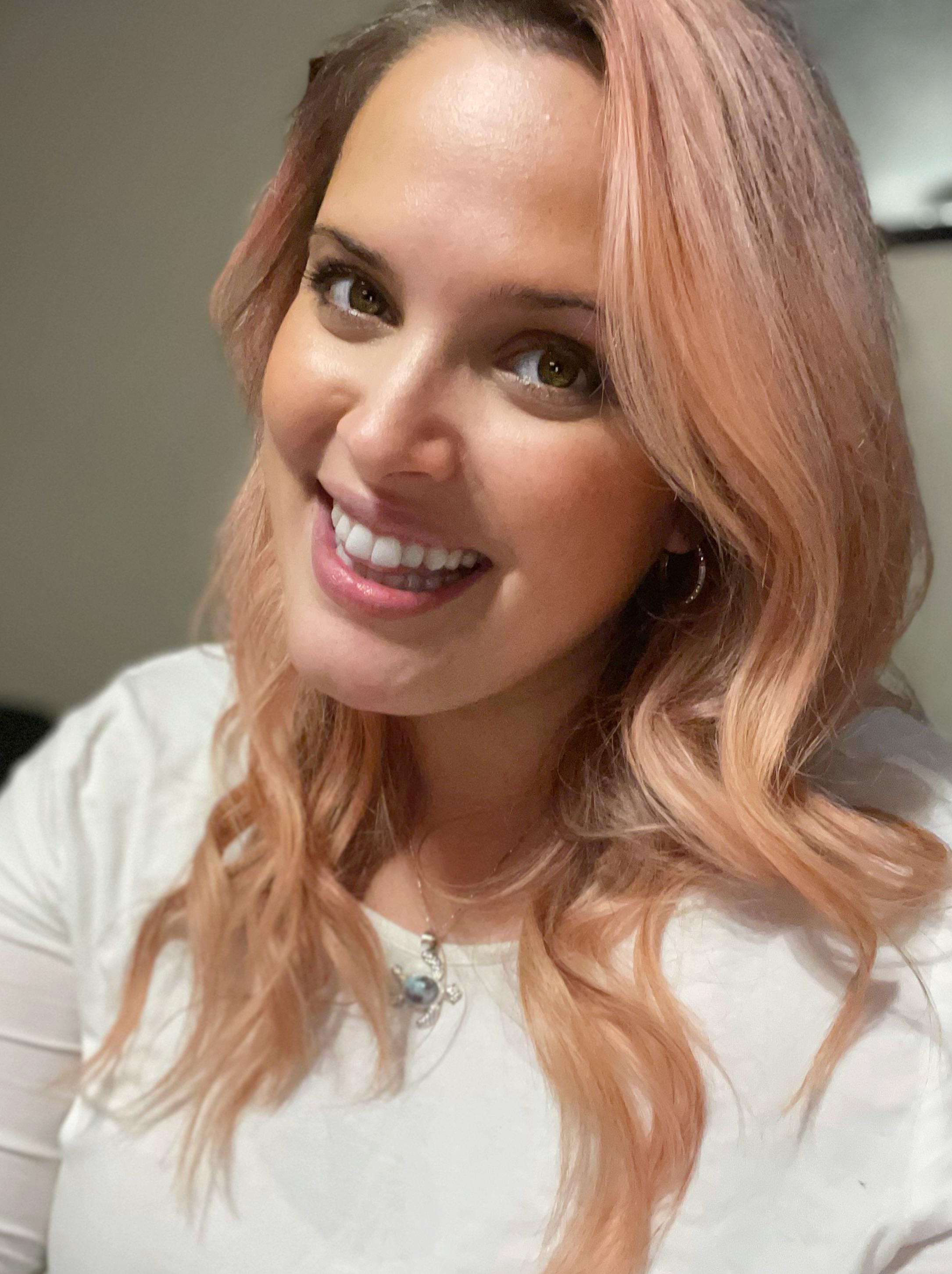 The road back to blonde hair will take some time. But until then, here’s to pink hair🍻 | Scrolller