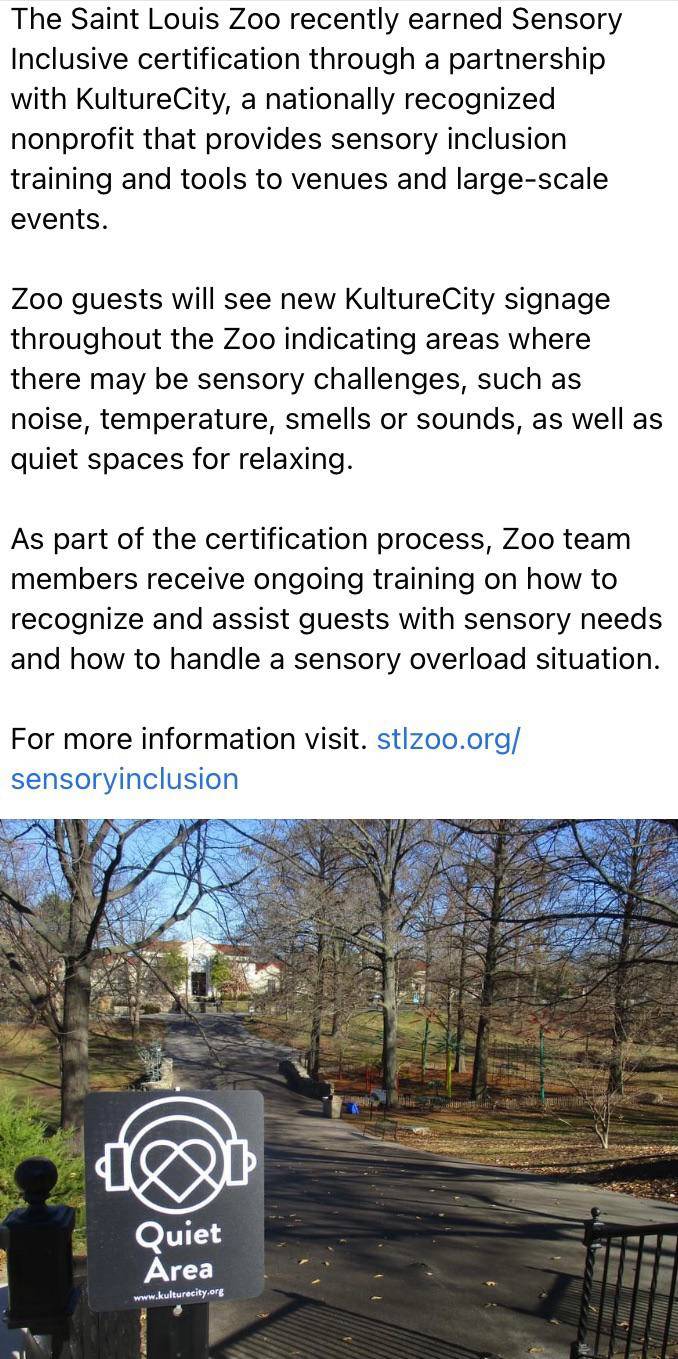 The Saint Louis Zoo is now sensory inclusive certified! | Scrolller