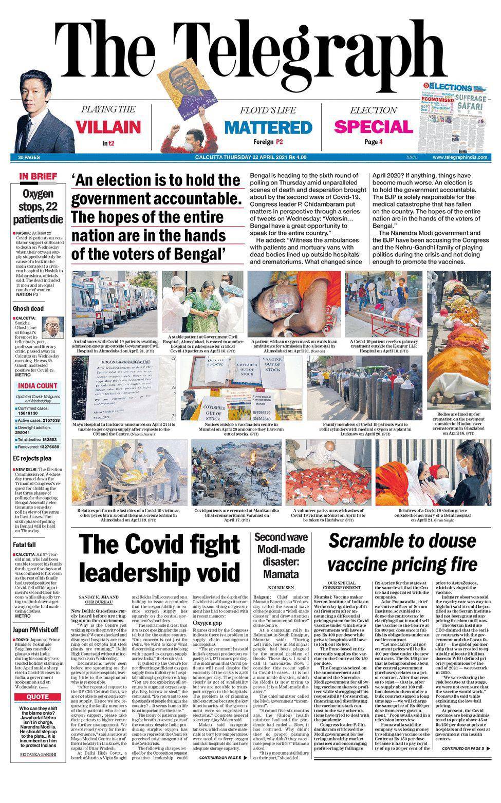 The Telegraph, Thursday, 22 April, 2021 | Scrolller