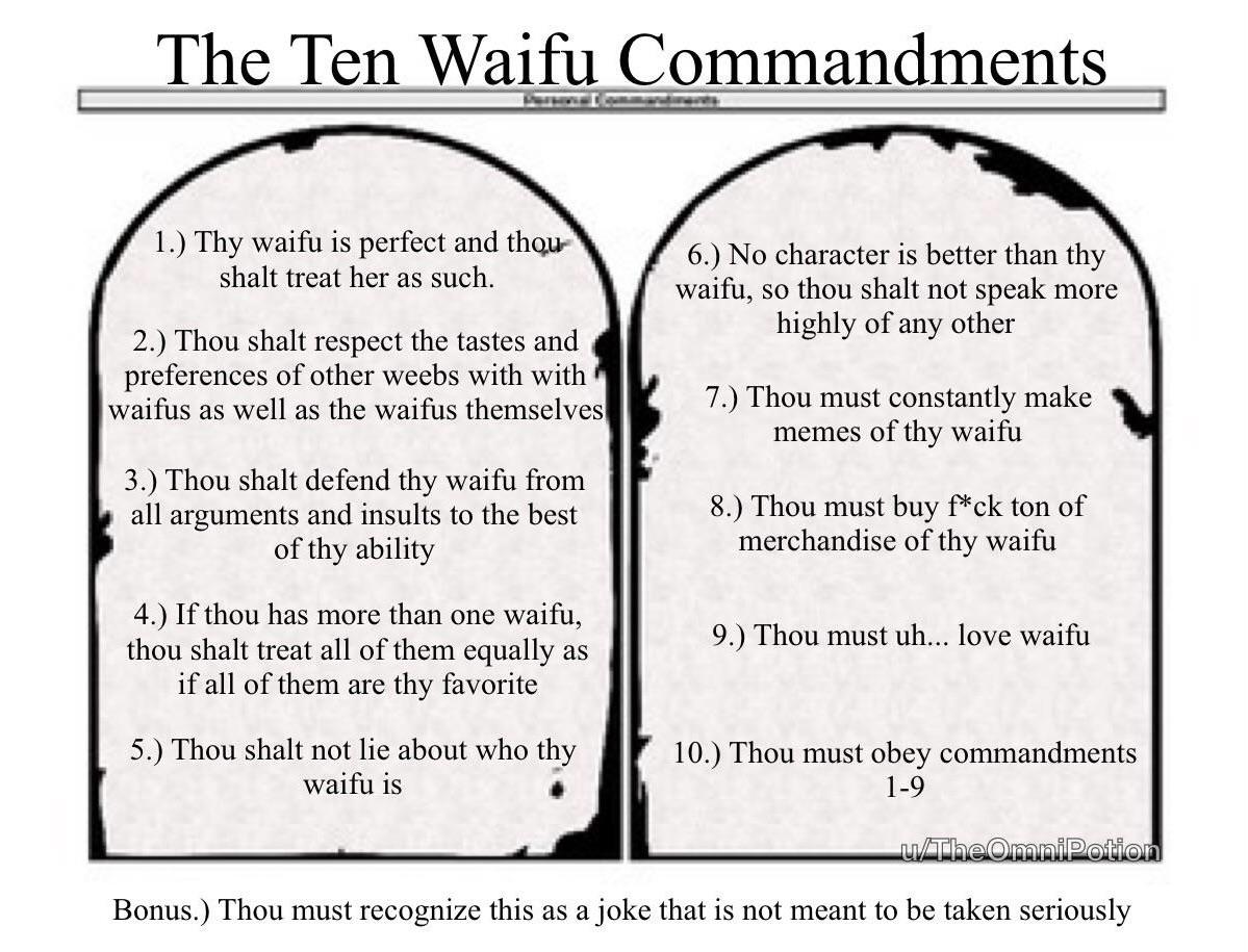 The Ten Waifu Commandments written by your’s truly | Scrolller