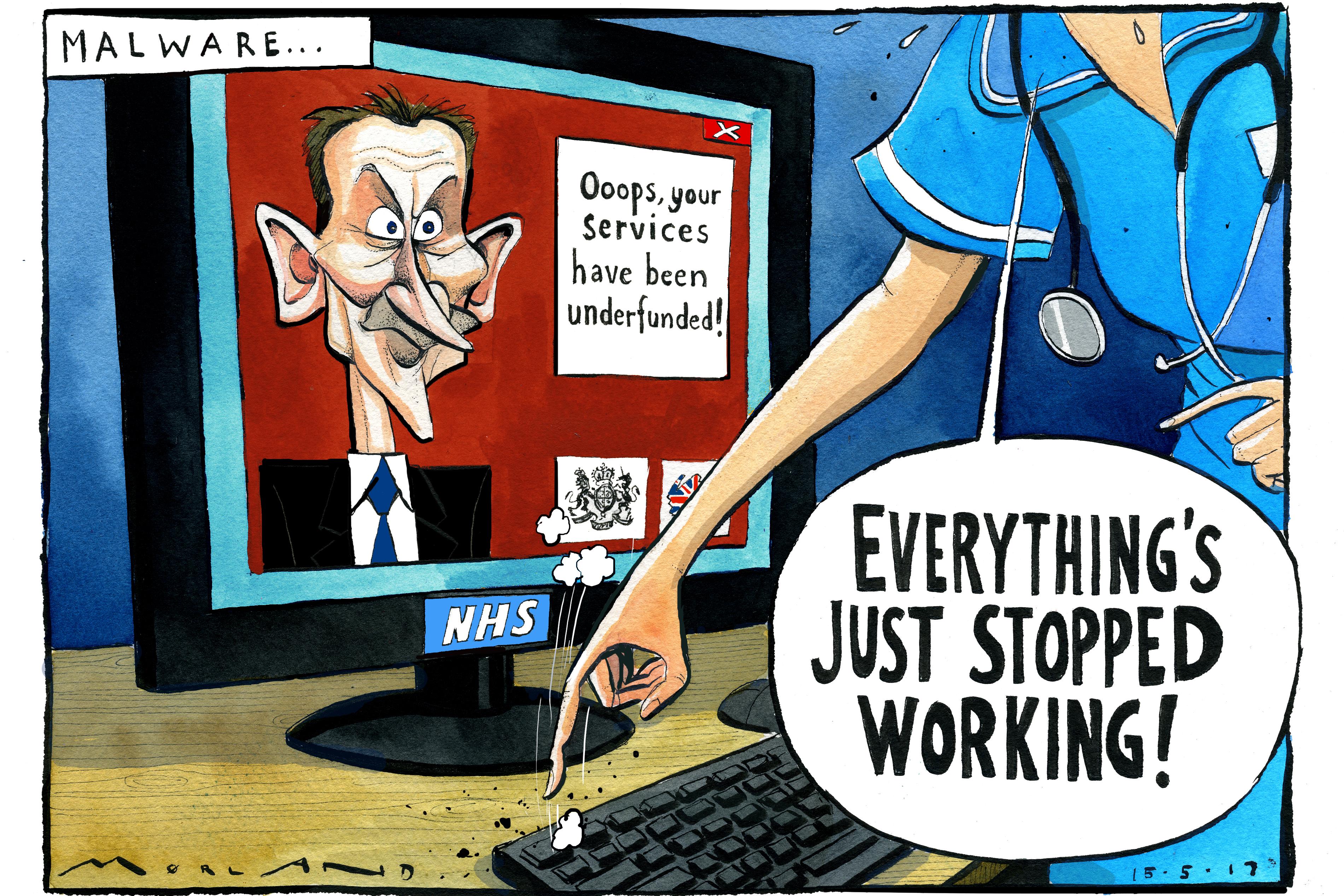 The Times cartoon on Malware in the NHS | Scrolller